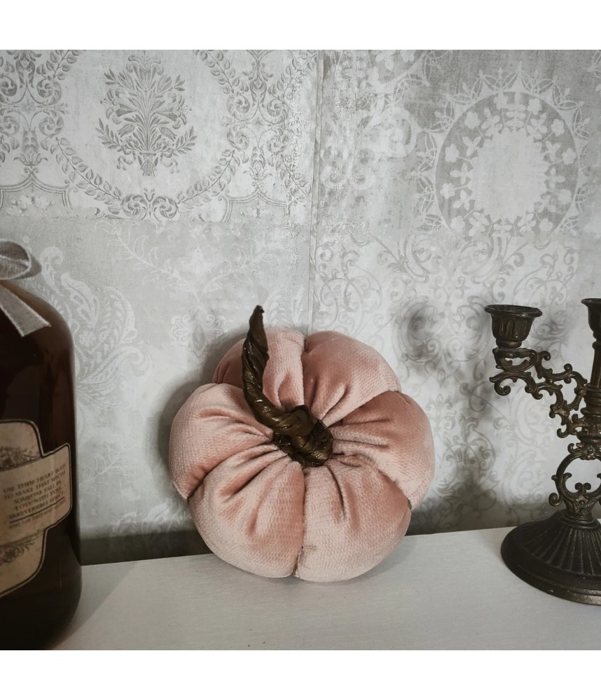 Petit citrouille en velours - rose